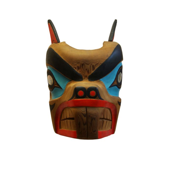 Authentic Native Kawakwa with Sculpin Mask - Canadian Indigenous Art Inc.