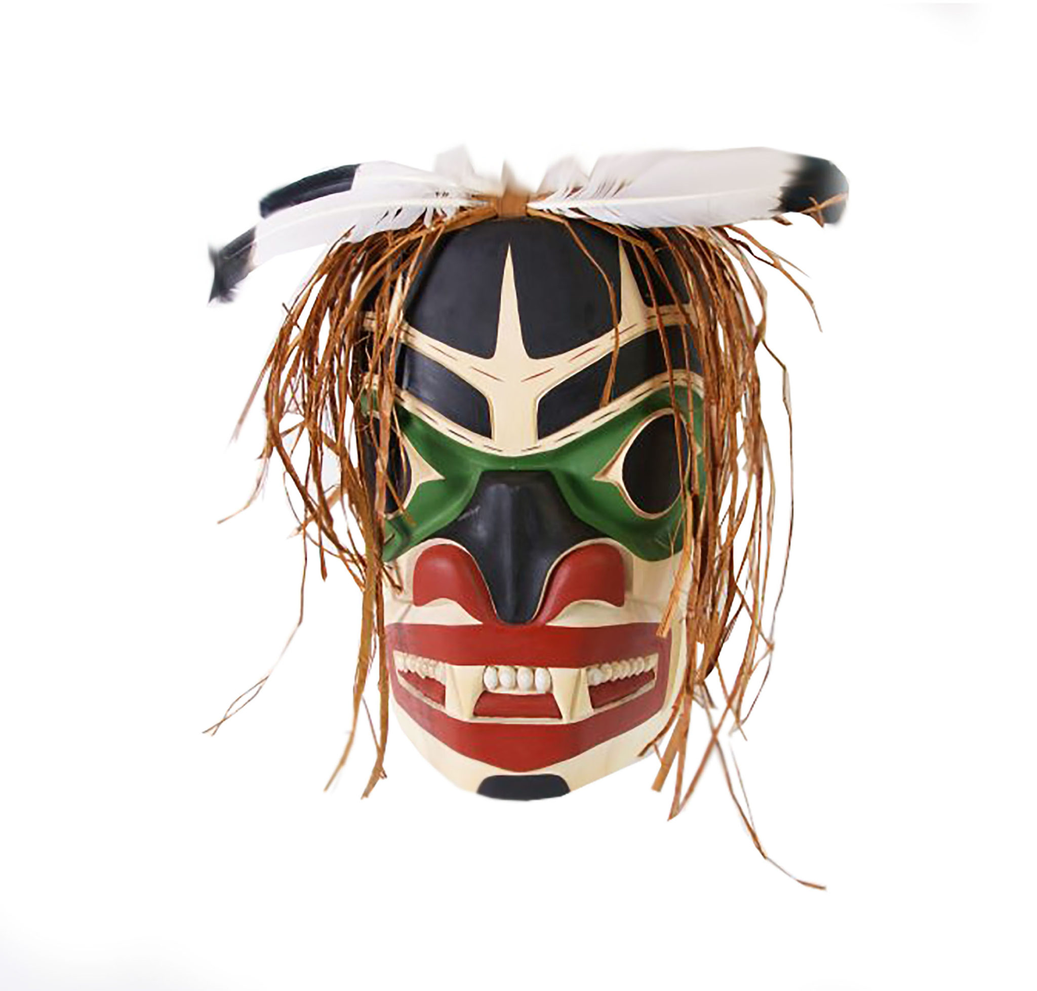 West Coast Indigenous Masks with Hair - Canadian Indigenous Art Inc.