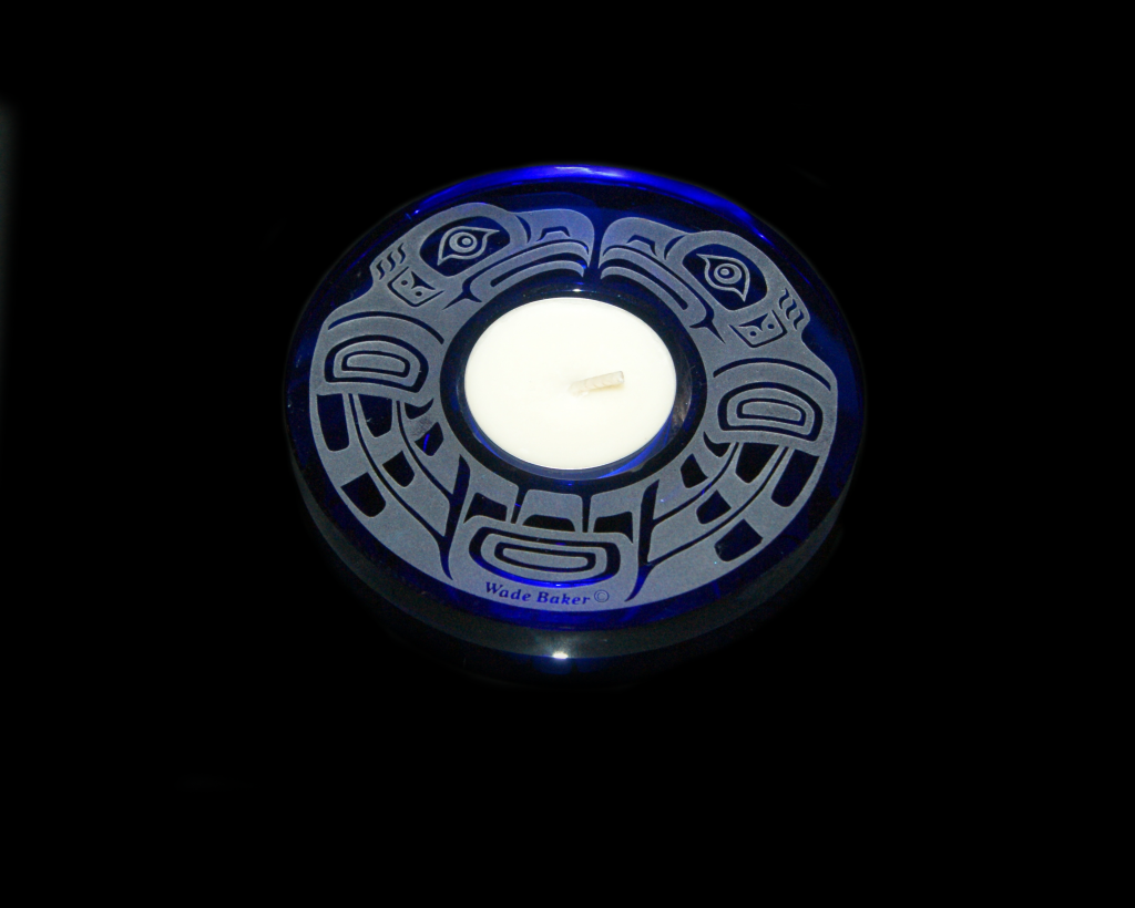 Crystal Candle Holder-Wade Baker Eagle Design - Canadian Indigenous Art ...