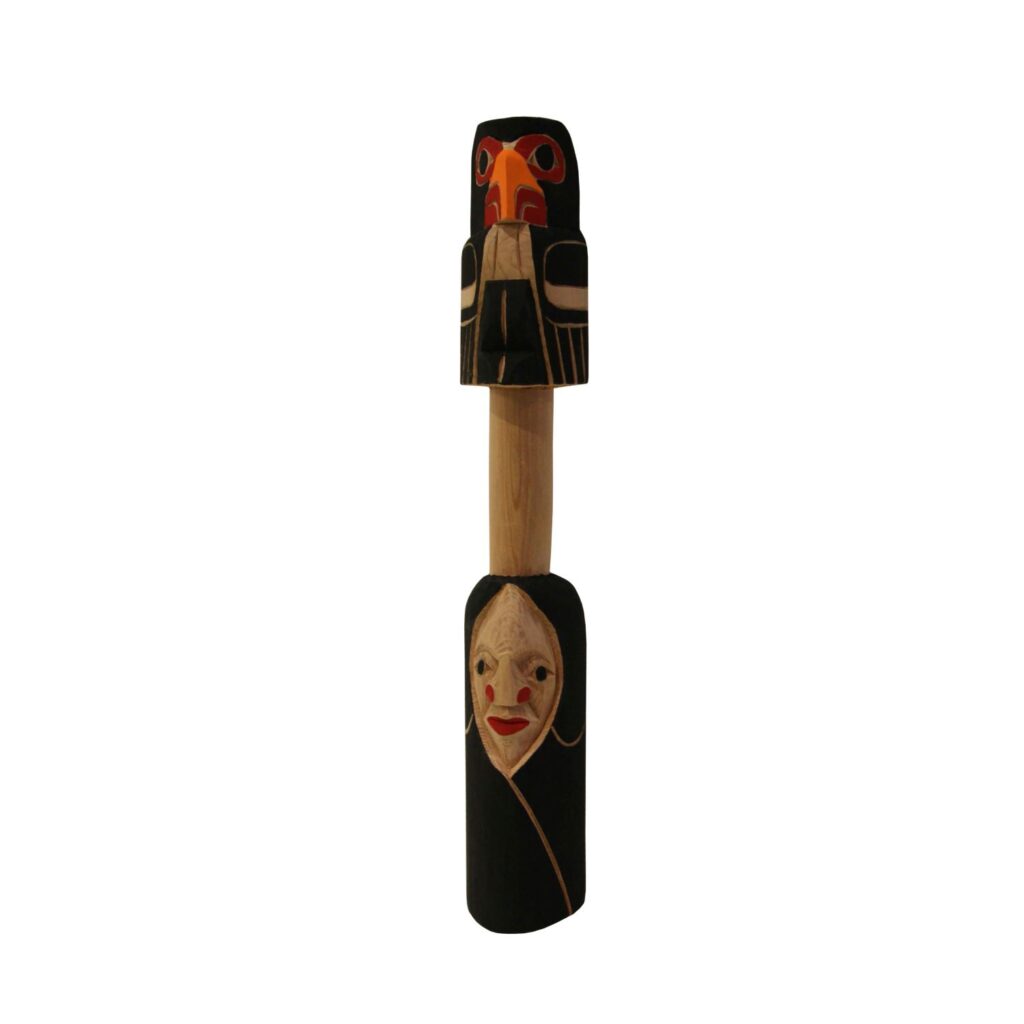 Eagle & Chief Miniature Talking Stick - Canadian Indigenous Art Inc.