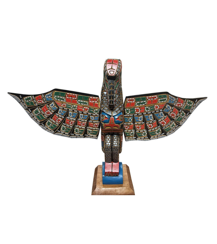 Mystic Warrior Pole Sculpture - Canadian Indigenous Art Inc.