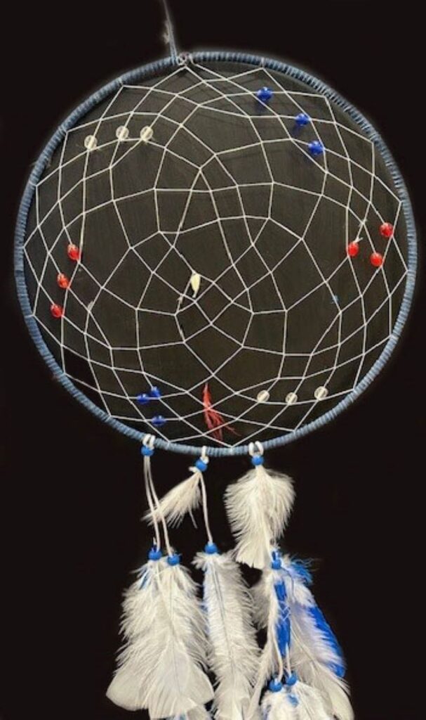 Blue Feathered Dream Catcher - Canadian Indigenous Art Inc.