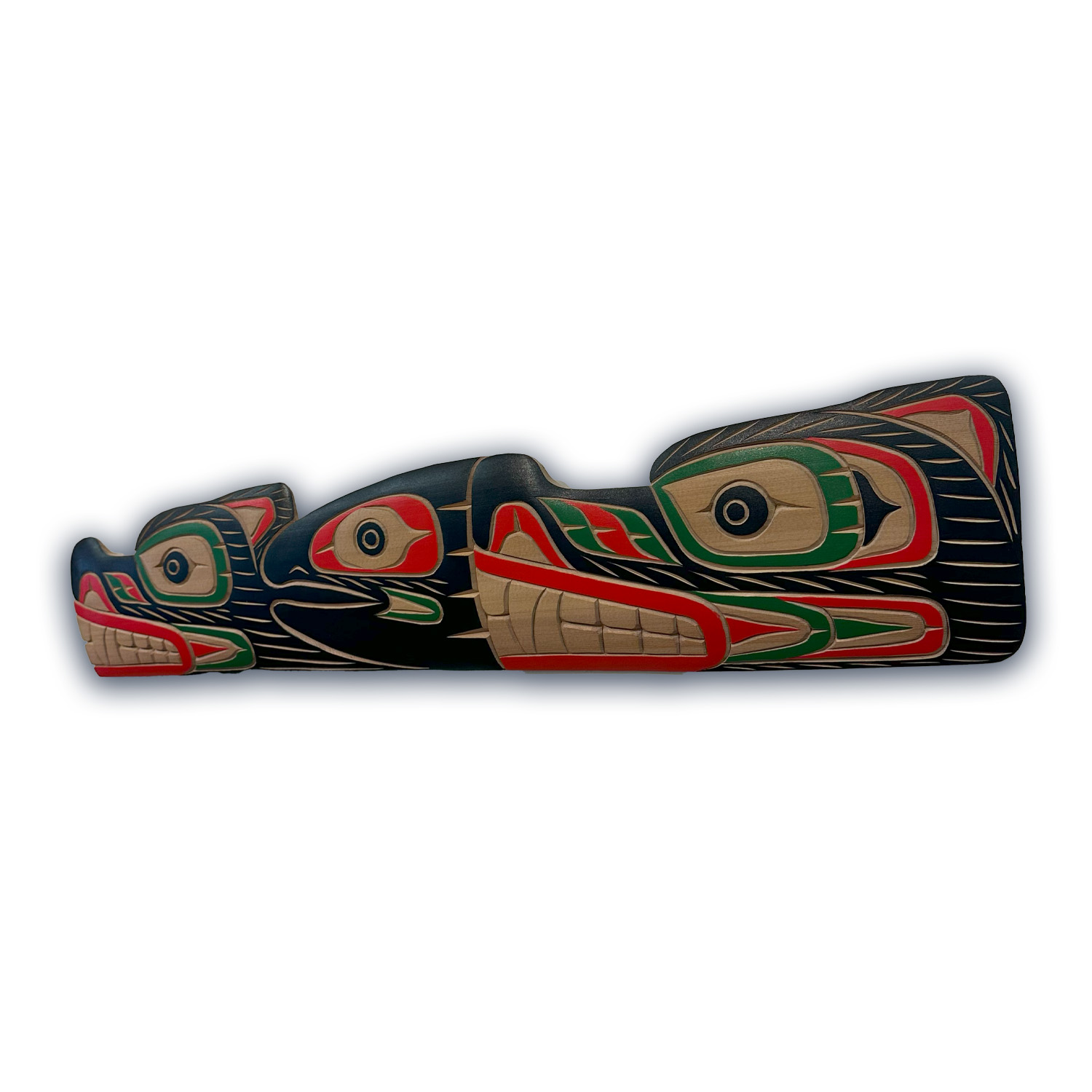 Grizzly Bear Family, Salmon - Canadian Indigenous Art Inc.