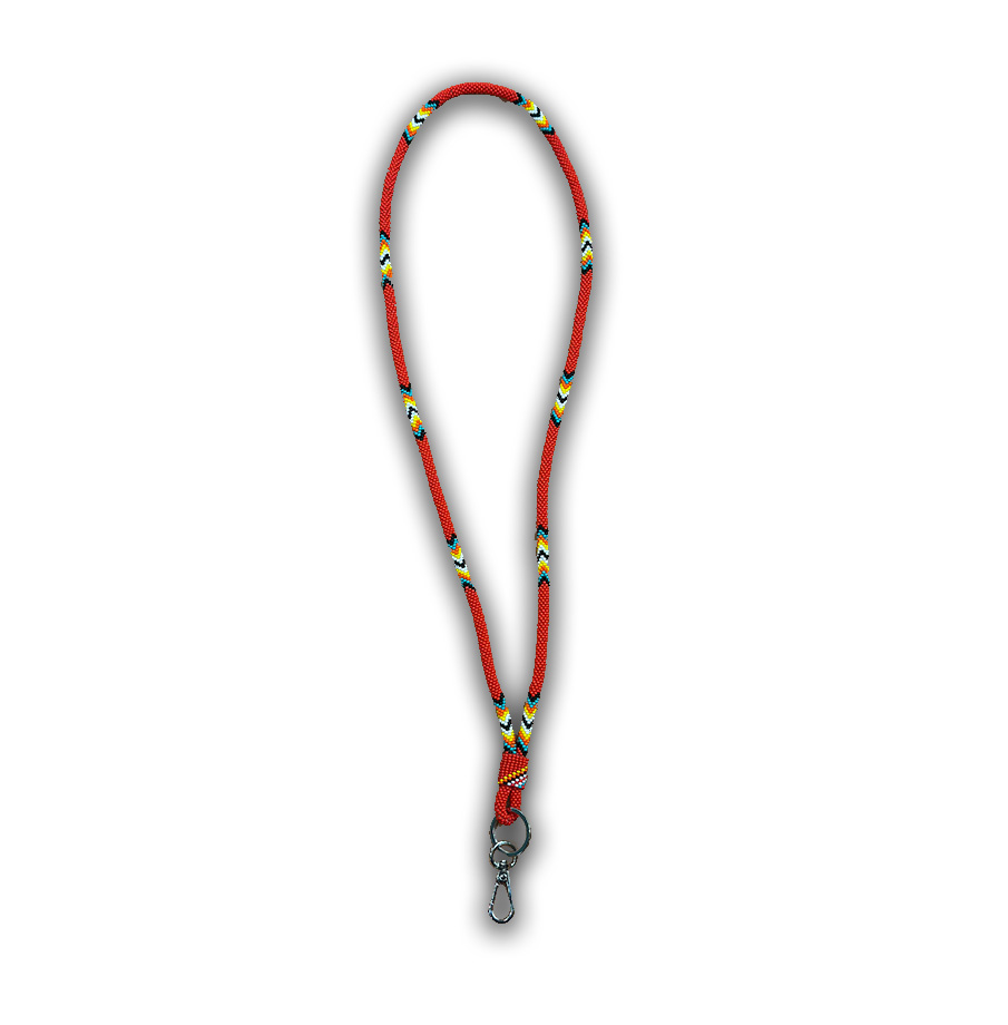 Beaded Lanyard-Red - Canadian Indigenous Art Inc.