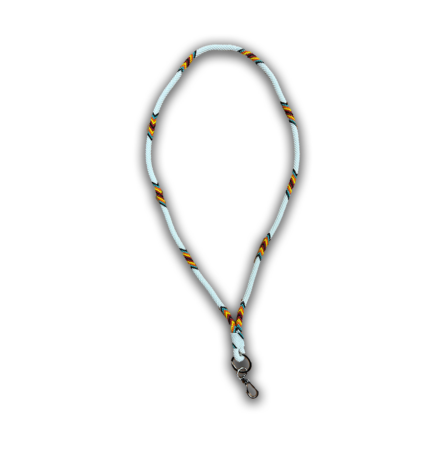 Beaded Lanyard-White - Canadian Indigenous Art Inc.