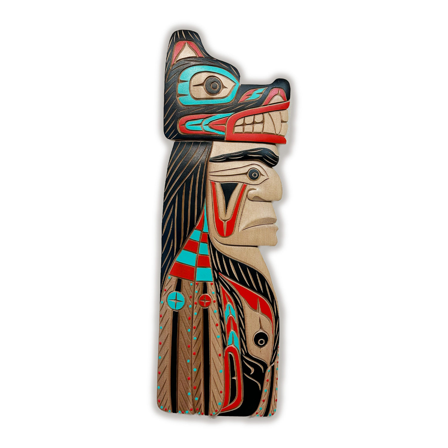 Chief wearing bear headdress and eagle - Canadian Indigenous Art Inc.