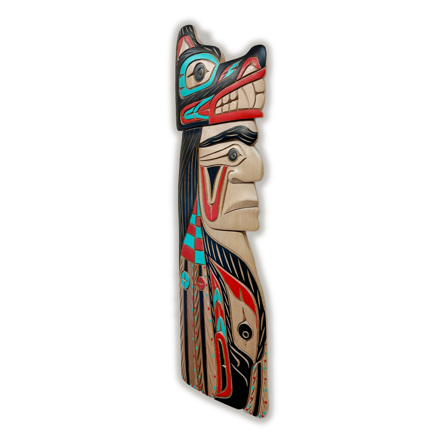 Chief wearing bear headdress and eagle - Canadian Indigenous Art Inc.